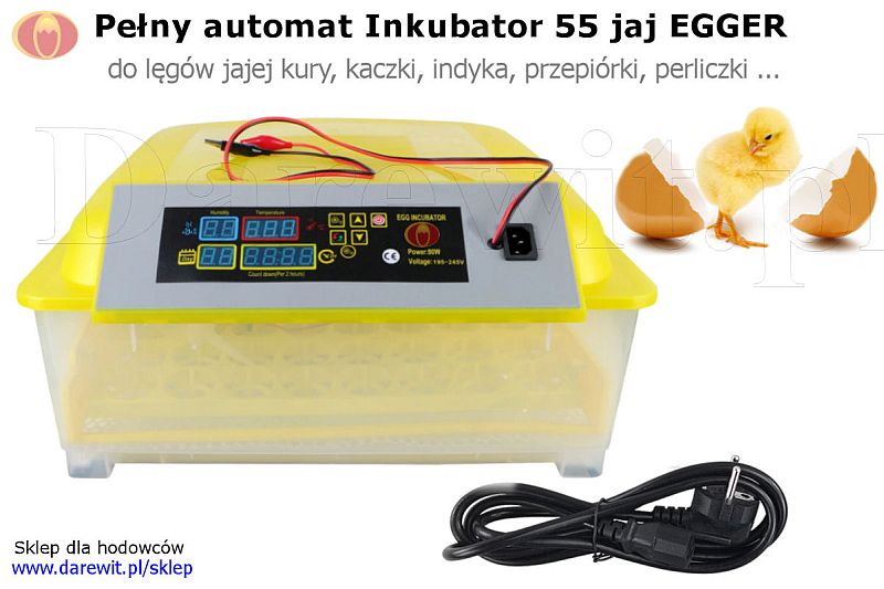 Full Automat Inkubator kurzy EGGER 55 jaj zasilanie 12V/230V